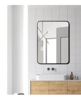 China Rectangle Aluminum Framed LED Bathroom Mirrors Metal Matt Gold Color for sale