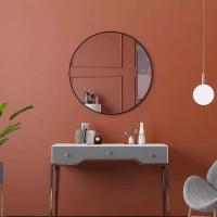 China Hanging Gold LED Backlit Living Room Wall Mirror Customize Decoration for sale