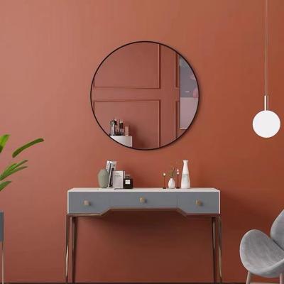 China Hanging Gold LED Backlit Living Room Wall Mirror Customize Decoration for sale