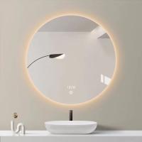 China LED Backlit Bathroom Vanity Mirror Wall Mounted Defogging Screen 60cm Round for sale
