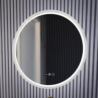 China LED Backlit Bathroom Vanity Mirror Wall Mounted Defogging Screen 60cm Round for sale