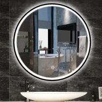 China LED Backlit Bathroom Vanity Mirror Wall Mounted Defogging Screen 60cm Round for sale