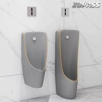 China One Piece Back Spud Wall Mounted Urinal Bowl Grey Gold Color for sale
