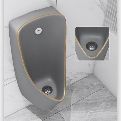 China One Piece Back Spud Wall Mounted Urinal Bowl Grey Gold Color for sale