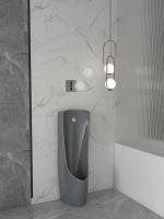 China One Piece Back Spud Wall Mounted Urinal Bowl Grey Gold Color for sale