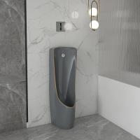 China One Piece Back Spud Wall Mounted Urinal Bowl Grey Gold Color for sale