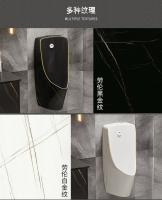 China Commercial Wall Mounted Sensor Urinal Ceramic Marble Black Gold 340x380x770mm for sale