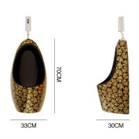 China Ceramic Golden Electroplating Mens Toilet Urinal Gravity Flushing for sale