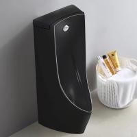 China Matte Black Back Spud Floor Standing Urinal with Auto Sensor Flushing 110V for sale