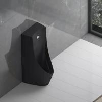 China Matte Black Back Spud Floor Standing Urinal with Auto Sensor Flushing 110V for sale