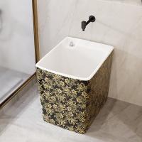 China Household Rectangular Ceramic Mop Sink Countertop Mounted 3 Sizes CUPC for sale