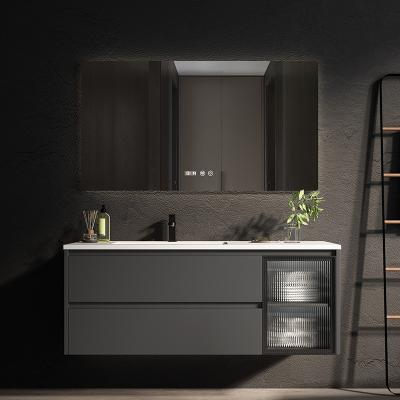 China LED Mirror 39in Solid Wood Bathroom Cabinets Water Resistant Vanity for sale