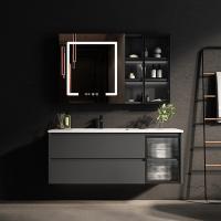 China LED Mirror 39in Solid Wood Bathroom Cabinets Water Resistant Vanity for sale