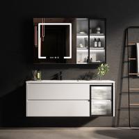 China Single Sink LED Mirror Cabinet Moisture Resistant Bathroom Vanity for sale
