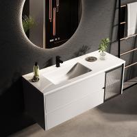 China Single Sink LED Mirror Cabinet Moisture Resistant Bathroom Vanity for sale