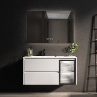 China Single Sink LED Mirror Cabinet Moisture Resistant Bathroom Vanity for sale