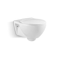 China 3L 6L Dual Flush Wall Mounted Rimless Toilet P Trap White Ceramic One Piece for sale
