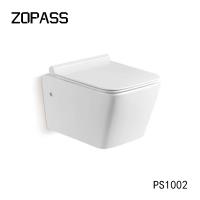 China White Color Compact Rimless Wall Hung Toilet Gravity Flushing for sale