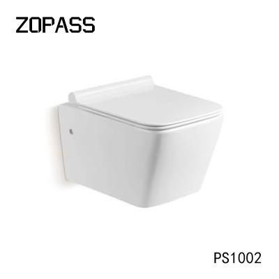 China White Color Compact Rimless Wall Hung Toilet Gravity Flushing for sale