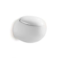 China Gravity Flush Wall Hung Toilet Bowl Space saver Compact Water Closet for sale
