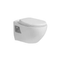 China 650*350*805mm Two Piece Space Saving Toilets Rimless Wall Mounted for sale