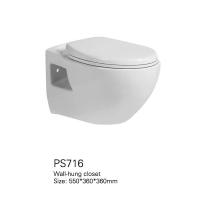 China 650*350*805mm Two Piece Space Saving Toilets Rimless Wall Mounted for sale