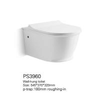 China Rimless One Piece Wall Mounted Toilet Anti Scratch Easy Cleaning for sale