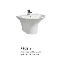China High Quality Ceramic Basin Sanitary Ware Sink Half Pedestal Wall Hung Wash Basin for sale