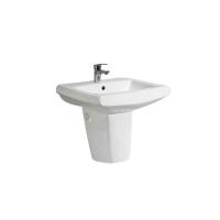 China Factory Direct Ceramic Wall Hung Basin 600x480mm Semi Pedestal Hand Wash Sink for sale