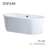 China Oval Shaped Free Standing Bathtubs Solid Surface Artificial Stone for sale