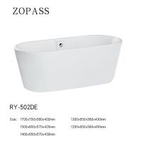 China Acrylic Freestanding Oval Soaking Tub 1500mm Adult Body Bathtub White for sale