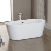 China Acrylic Freestanding Oval Soaking Tub 1500mm Adult Body Bathtub White for sale