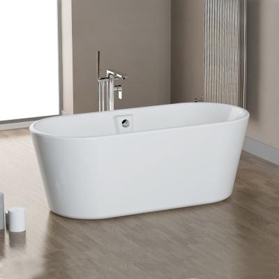 China Acrylic Freestanding Oval Soaking Tub 1500mm Adult Body Bathtub White for sale