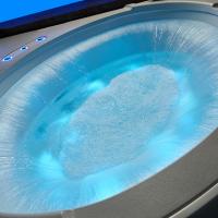 China Double Whirlpool Freestanding Soaking Bathtub Color Round Shape for sale