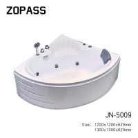 China Indoor Whirlpool Acrylic Triangle Corner Bathtub Small Shower Combo for sale