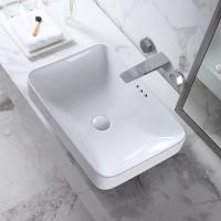 China Table Top Basin Bathroom Sink Ceramic Color White Counter Top Hand Rectangular Art Wash Basin for sale
