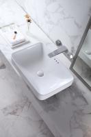 China Table Top Basin Bathroom Sink Ceramic Color White Counter Top Hand Rectangular Art Wash Basin for sale