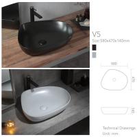 China 580*470*140mm Irregularity Sanitary Ware Basin With Base Stand for sale