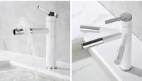 China White Silver Plated Flexible Kitchen Faucet Brass Basin Mixer Taps for sale