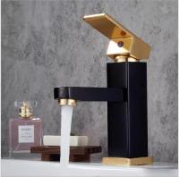 China SUS304 Bathroom Mixer Waterfall Sanitary Ware Faucet With Gold Handle for sale