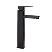 China Deck Mount 304 Stainless Steel Bathroom Faucet Single Handle Square Sink Tap for Hotel for sale
