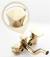 China 304 Stainless Steel Luxury Gold Bathroom Shower Set Brass Rain Mixer Triple Handle Thermostatic for sale