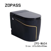 China Black One Piece Smart Toilet 615x360x455mm Floor Mounted Ceramic with Soft Close Seat for sale