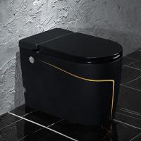 China Black One Piece Smart Toilet 615x360x455mm Floor Mounted Ceramic with Soft Close Seat for sale