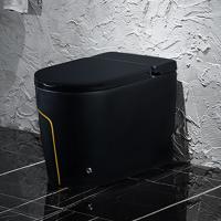 China Black One Piece Smart Toilet 615x360x455mm Floor Mounted Ceramic with Soft Close Seat for sale