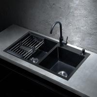 China Double Bowl Vegetable Washing Sink 201 304 Stainless Steel Material for sale