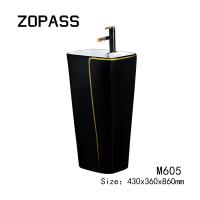 China Ceramic 525*430*860mm Sanitary Ware Basin One Piece With Black Toilet for sale