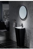 China Ceramic 525*430*860mm Sanitary Ware Basin One Piece With Black Toilet for sale