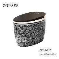 China Black Round Siphon Flush Smart Intelligent Toilet Automatic Operation for sale