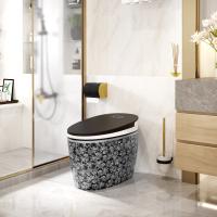 China Black Round Siphon Flush Smart Intelligent Toilet Automatic Operation for sale
